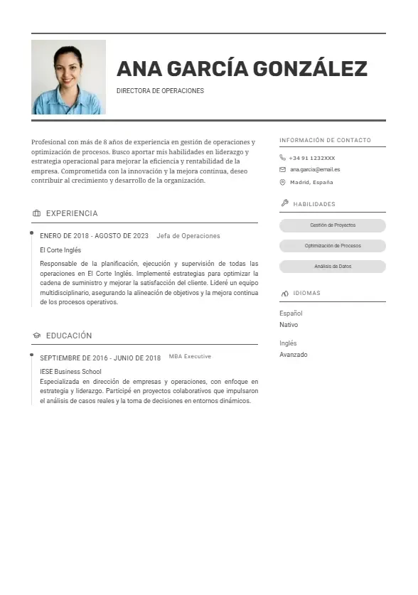 Plantilla de CV Académico Formal - Diseño profesional para currículum vitae